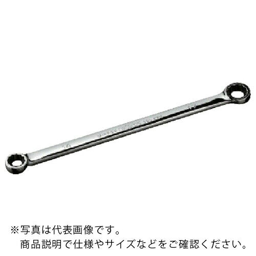 特長：口径部に15°の角度があるため、裏表使用すると30°の範囲で作業できます。ヘッド部の厚みを薄くすることにより狭い場所での作業性が向上しています。口径部は7°30′の角度を設け、レンチ裏表を使用することにより15°の範囲で作業が可能、狭...