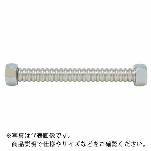 特長：フレキ仕様で長さの調節が簡単です。仕様：ねじサイズ：G1/2パイプ外径(mm)：16全長(mm)：400呼び径(mm)：13ねじ径：G1/2W(mm)：400パッキン付材質／仕上：冷間圧延ステンレス銅帯（SUS304)パッキン：EPD...