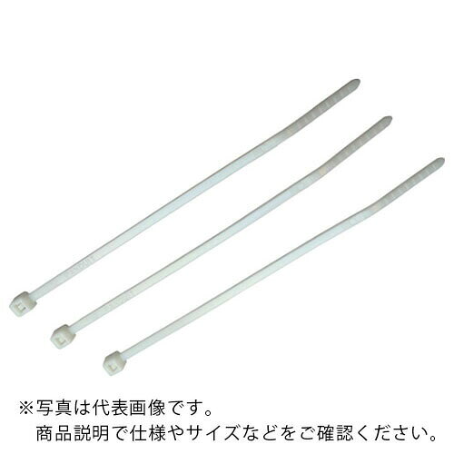 特長：幅広く使用できる汎用性の高い標準タイプのナイロン結束バンドです。色分け、識別に最適です。用途：ケーブルなどの結束に。仕様：色：ホワイト幅(mm)：3.6長さ(mm)：142厚さ(mm)：1.1最大結束径(mm)：35引張強度(N)：1...