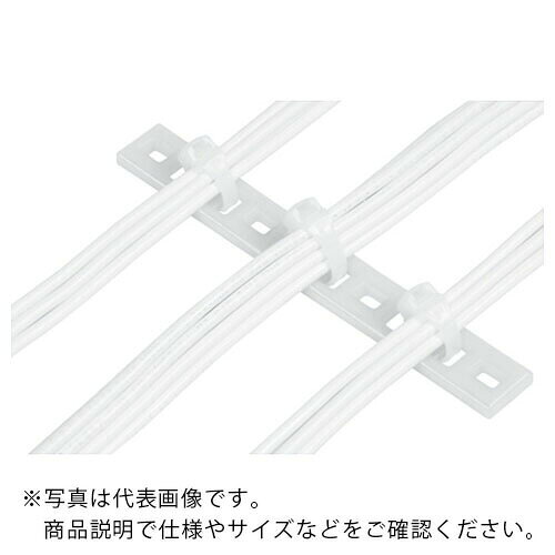 特長：複数の束線を等間隔で固定できます。固定方法はねじ止めです。用途：複数の束線の等間隔固定に。仕様：色：ナチュラル縦(mm)：243.6横(mm)：15.9高さ(mm)：5.2使用結束バンド幅(mm)：2.3〜8.9使用ねじ寸法：M5固定...