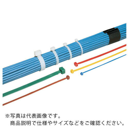特長：ヘッドと結束バンドが二体成形になっています。完全に締め付ける前であれば取り外すことができます。用途：ケーブル、電線の結束に。仕様：色：ナチュラル幅(mm)：7.6長さ(mm)：376厚さ(mm)：1.7最大結束径(mm)：102引張強...