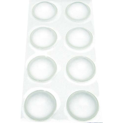 特長：ゴムのような弾力性で衝撃を吸収して音やキズを防止します。粘着剤付きで取り付けが簡単です。用途：室内ドア、家具の扉などの当たり止めに。ガラス扉の当たり止めに。通信、OA機器、家電などのすべり止めに。仕様：形状：丸直径(mm)：9.5高さ...