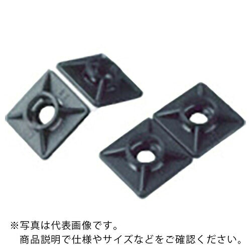 特長：ケーブルタイを固定し、電線、ケーブルをまとめることができます。用途：ケーブルタイの固定。仕様：色：ホワイト縦(mm)：19横(mm)：19使用結束バンド幅(mm)：〜4固定方法：粘着テープ最大結束径(mm)：使用結束バンドによる下穴径...