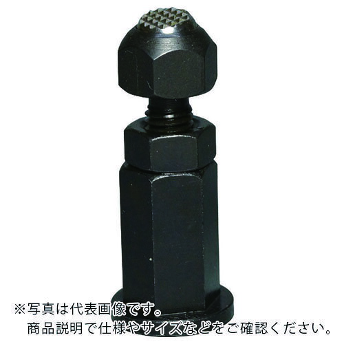 特長：小型ワークのビビリ止めに最適です。セレーションタイプのため、加工物が黒皮材などに最適です。用途：小さいワークや狭い箇所での加工物のサポートに。仕様：高さ(mm)：46〜54上面径(mm)：7ねじ径：M8ねじ径(mm)：8座径(mm)：...