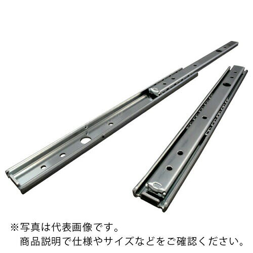 特長：ドロワーメンバーを3/4引き出せるスライドレールです。全長が最短の200mmから最長の550mmまであります。ボールベアリングを採用した精密スライドレールです。全開時、引き抜くことのできないストップタイプです。用途：住宅設備、工場設備...
