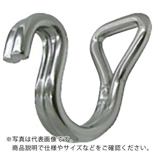 特長：ステンレス製でさびにくく、耐久性に優れます。用途：ベルトなどの連結金具として。端末の金具のジョイントに。仕様：吊下荷重(N/kgf)：441/45D(mm)：7L(mm)：65W(mm)：47H(mm)：48H2(mm)：22R(mm...