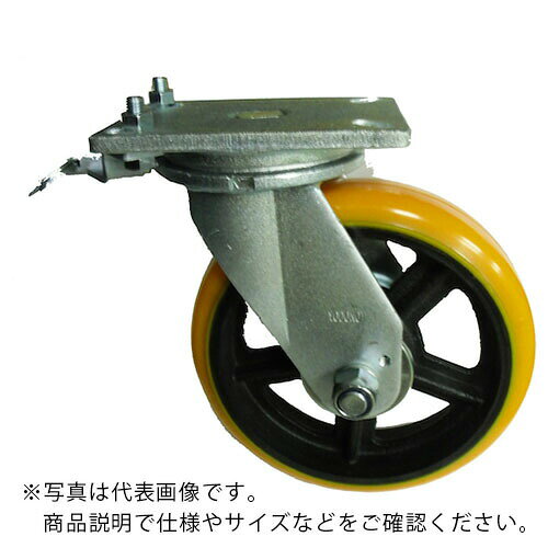 特長：リーズナブルで高荷重です。高硬度ウレタン車輪によりたわみも解消し、始動抵抗も軽減し、滑らかに走行します。用途：一般重量物搬送用仕様：許容荷重(daN)：1470許容荷重(kgf)：1500車輪径D(mm)：250車輪幅(mm)：64取...