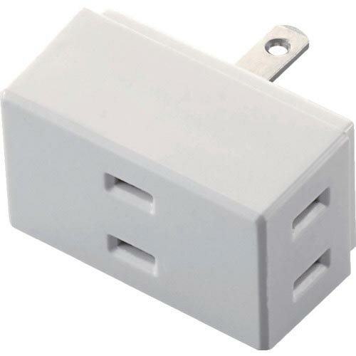 特長：1つのコンセントから3口に電源を分配することができるトリプルタップです。耐熱性に優れたユリア樹脂を使用していますので、万一の発熱の際にも融解しにくく、電気火災の防止に有効です。小型タイプなので、狭いスペースでのご使用に最適です。上面・...