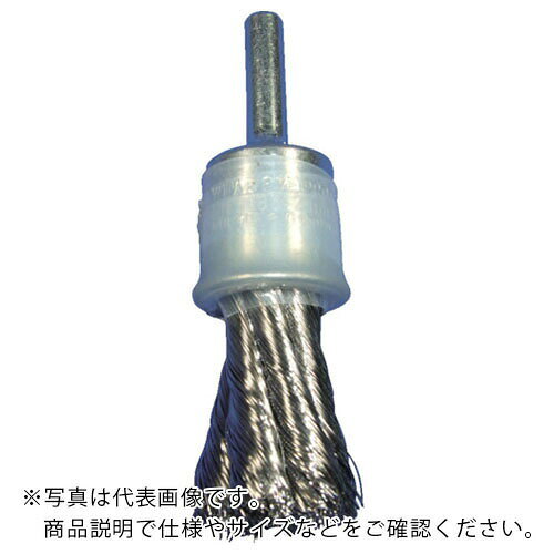 特長：独自開発のハイカーボンスチールワイヤにより長寿命で安全性、研削性に優れています。ノットタイプ（ワイヤを捩じり束にした）の強力切削用軸付ブラシです。用途：円筒状の穴や内面のバリ取り、塗装除去、表面処理。仕様：線径(mm)：0.15毛材：...