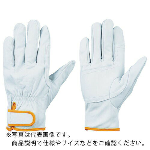 特長：SS〜3Lサイズまで取り揃えています。袖口マジック式でフィット感に優れています。手のひら部に補強当革付です。用途：機械・プレス・荷役・運送など仕様：色：ホワイトサイズ：SS全長(cm)：21.3手のひら周り(cm)：19.0中指長さ(...