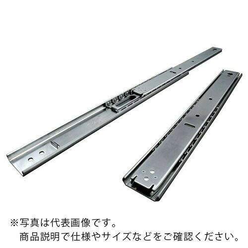 特長：ボールベアリングを採用した精密スライドレールです。全開時ロックが掛かるタイプです。用途：コンピュータ、コピー機、計測器、家電製品、スチール家具など。仕様：幅(mm)：9.5高さ(mm)：35.3長さ(mm)：457.2移動距離(mm)...