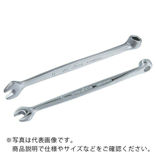 特長：スパナ部は従来にはない先細形状で15度の角度つきなので作業性に優れています。次世代型コンビネーションレンチです。メガネとスパナを合体させた片目片口レンチです。メガネ部はディープボックス形状で従来レンチより、より深いところにあるナットに...
