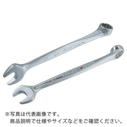 特長：スパナ部は従来にはない先細形状で15度の角度つきなので作業性に優れています。次世代型コンビネーションレンチです。メガネとスパナを合体させた片目片口レンチです。メガネ部はディープボックス形状で従来レンチより、より深いところにあるナットに...