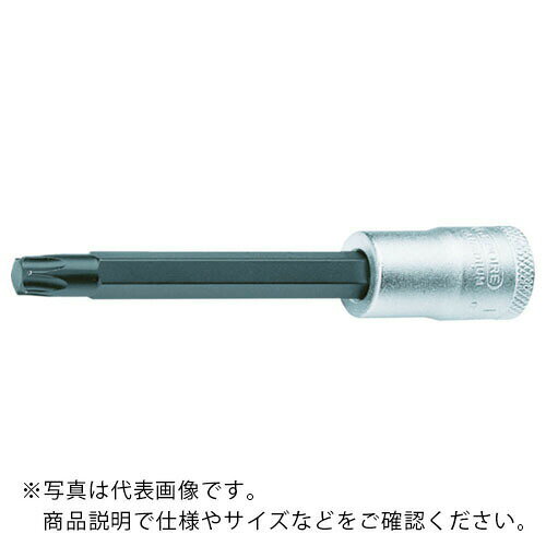 特長：ローレット加工を施すことで、手回しでも手から滑り落ちにくいです。仕様：呼びNo.：T50先端寸法(mm)：8.83差込角(mm)：9.5全長(mm)：94材質／仕上：特殊バナジウム鋼ガンメタル仕上げ　●代表画像について 商品によっては...