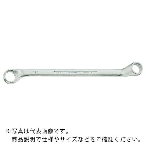 特長：メガネ部は独自の“UNIT DRIVE”仕様で、ボルトに対して均等に力がかけられます。表面は梨地仕上げて滑りにくくなっています。軸角度は5°です。仕様：対辺寸法(mm)：14×15全長(mm)：225材質／仕上：クロムバナジウム鋼表面...