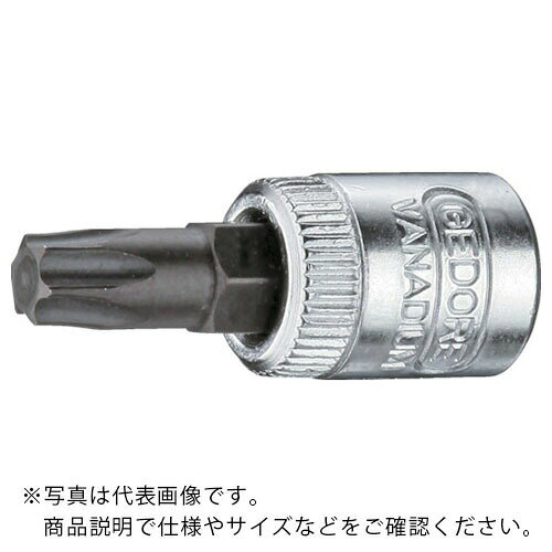 特長：ローレット加工を施すことで、手回しでも手から滑り落ちにくいです。仕様：呼びNo.：T40先端寸法(mm)：6.65差込角(mm)：6.35全長(mm)：37材質／仕上：特殊バナジウム鋼クロムメッキ処理ガンメタル仕上げ　●代表画像につい...