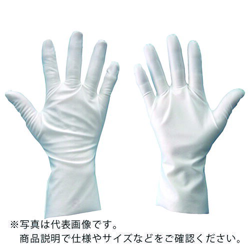 特長：低発塵、低イオン溶出のクリーンな手袋です。全面に汗防止、滑り止め防止ポリウレタンをラミネートしています。シリコン含有の非常に少ない商品です。用途：半導体、薬品製造工程に。仕様：色：白サイズ：LL全長(cm)：29.6手のひら周り(cm...