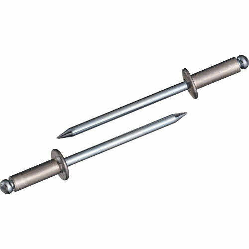 特長：必要な仕事に無駄なく使える少量サイズです。片側から複数の母材をワン・アクションで締結できます。用途：仕様：リベット径(mm)：3.2リベット長(mm)：16.7フランジ径(mm)：6.4かしめ板厚(mm)：9.5〜12.7下穴径(mm...