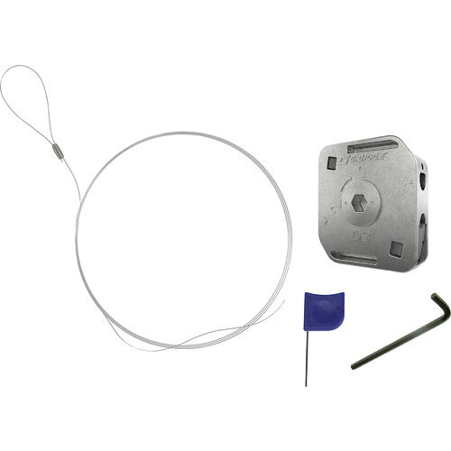 特長：ループ状に端末加工されたワイヤロープとワイヤ留め付け金具セットです。専用工具なしで、本製品のみで簡単に施工可能です。地震等による振れや振動への対応を想定した、ダブルロック機構を有しています。施工時間の大幅な短縮が可能です。誰が施工して...
