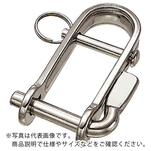 特長：ピンが抜け落ちないタイプです。ピンのレバーを90度傾けるだけでとても手軽です。用途：チェーン・ワイヤ・ロープ等の連結や、端末の金具のジョイントに。仕様：使用荷重(kN)：1.18B(mm)：18F(mm)：10D1(mm)：6D2(m...