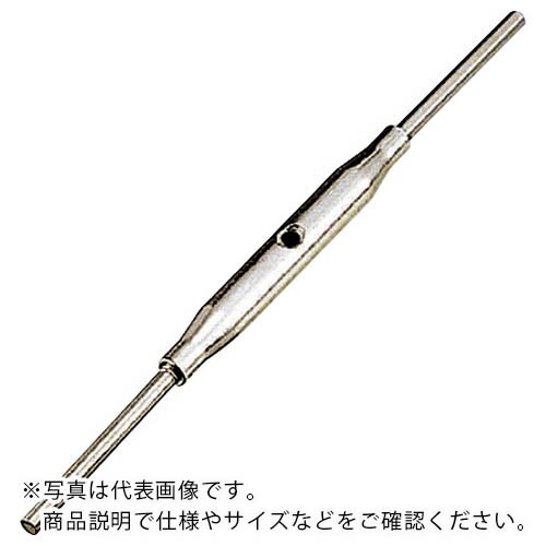 特長：枠を回転させると、ゆるめたり、締めたりすることができます。枠式とは違い、パイプタイプでねじ部分が露出していないので、より装飾的です。用途：ワイヤロープの張り具合の調節に。仕様：使用荷重(kN)：2.94ねじ径：W5/16L(mm)：1...