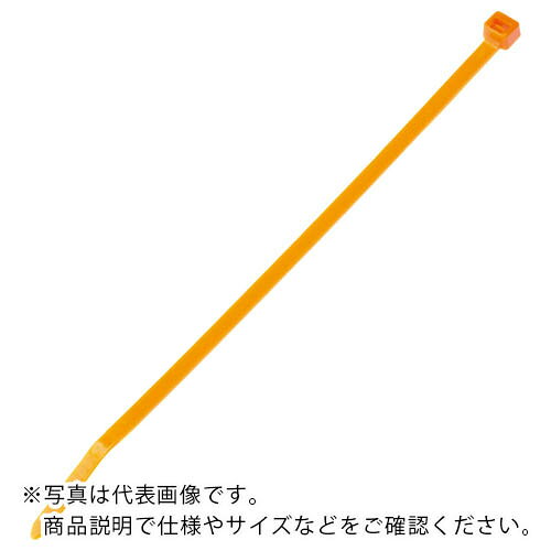特長：幅広く使用できる汎用性の高い標準タイプのカラー結束バンドです。カラーなので、色分け、識別に最適です。用途：ケーブルの結束、識別に。仕様：色：オレンジ幅(mm)：4.8長さ(mm)：292厚さ(mm)：1.3最大結束径(mm)：76引張...