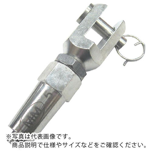 特長：ワイヤを現場で取付できます。用途：ワイヤロープの端末に。仕様：適合ワイヤ径(mm)：5D(mm)：8W(mm)：21H(mm)：11.2L1(mm)：38L2(mm)：34L3(mm)：10d(mm)：10.3(L)(mm)：79材質...