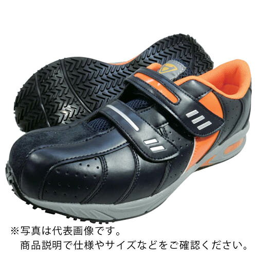 特長：つま先ワイドで履き心地良好です。スポーツスニーカーのような履き心地です。耐滑性(グリップ力)区分5に適合しています。水・油などのある床面で滑りにくいです。用途：建築業、運送業、倉庫業などに。仕様：寸法(cm)：26.5色：ネイビー足幅...