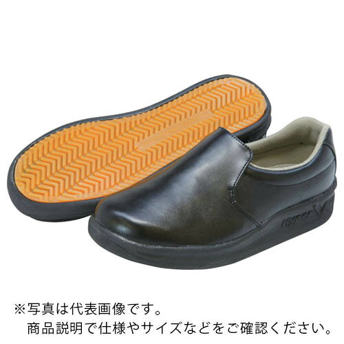 特長：つま先ワイドで履き心地良好です。インソールは通気穴付で蒸れにくく、抗菌防臭加工を施しているので快適です。耐滑性(グリップ力)区分5に適合しています。水・油などのある床面で滑りにくいです。用途：食品工場。厨房。仕様：寸法(cm)：24....