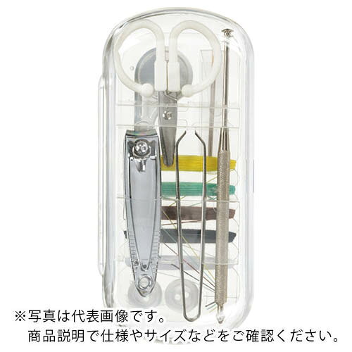仕様：キット内容：爪切り、毛抜き、ハサミ、耳かき、ボタン2コ、糸巻5色、針2本、スレーダー、ケース　●代表画像について 商品によっては、代表画像を使用している場合がございます。 商品のカラー、サイズなどが異なる商品をイメージ画像として 使用...
