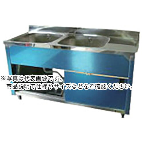 特長：戸びらレール部に水抜き溝が有りますので洗っても水がたまりません。用途：工場研究所仕様：間口(mm)：1500奥行(mm)：600高さ(mm)：800バックガード寸法：40×90二槽水切キャビネットシンク左水槽BG付オールステンレスSU...
