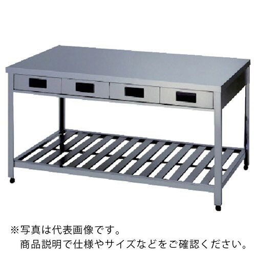 特長：高さH650mmもH800mmと同価格で作成します。用途：工場研究所仕様：間口(mm)：1200奥行(mm)：900高さ(mm)：800引出しの数：6両面引出し付作業台スノコ板付材質／仕上：ステンレス（SUS430）　●代表画像につい...