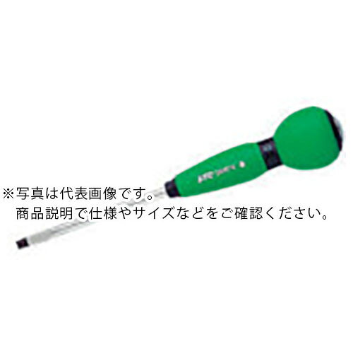 特長：押し回しに適したラウンド形状のグリップで手のひらが痛くなりません。グリップは軽く、ベトつき感がない環境にやさしい素材（エストラマ）を採用しています。用途：汎用工具仕様：刃先：［［−］］6全長(mm)：215軸長(mm)：100グリップ...