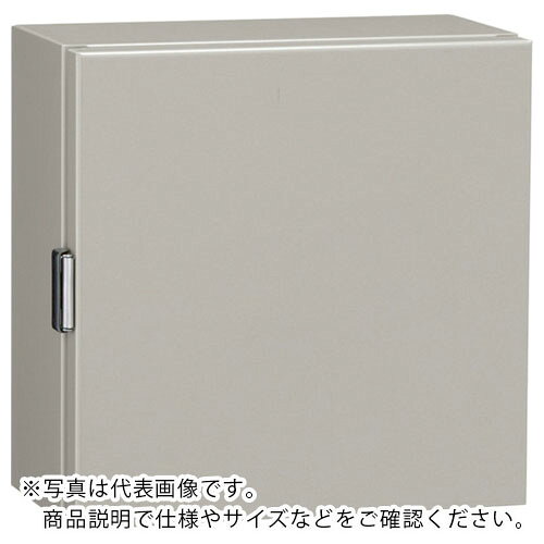 特長：スッキリとしたデザインで操作性の良い新スナップラッチを採用しています。内蝶番の採用によりスッキリとした外観です。接地端子を手前に配置し、接地配線作業が容易です。仕様：間口(mm)：400奥行(mm)：250高さ(mm)：300取付基板...