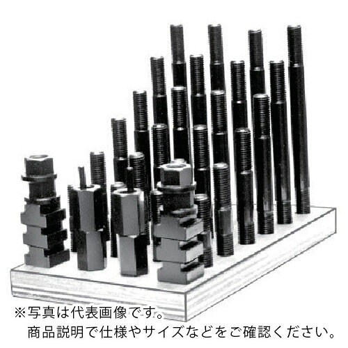 特長：Tスロットナットです。フランジナットです。カップリングナットです。スタッドボルトのセットです。用途：クランピング用ボルト・ナットのセット。仕様：ねじ寸法：M14全長(mm)：75・100・125・150・175・200ねじ長さ(mm)...