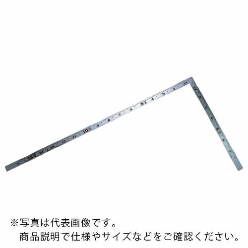 特長：角が薄く平たいので細かい材料にもピタリと張り付き、ケガキやすく測りやすくなっています。外側基点の内側目盛が付いています。用途：長さの測定、直角の確認やケガキ作業に。仕様：長辺(mm)：520短辺(mm)：260幅(mm)：15厚さ(m...