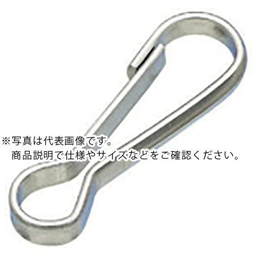 特長：手軽にフックを開閉出来ます。用途：脱落防止用の金具として。仕様：使用荷重(kN)：0.02d(mm)：7D(mm)：1.5L(mm)：35S(mm)：5W(mm)：12F(mm)：4材質／仕上：ステンレス(SUS304)仕上げ：バレル...