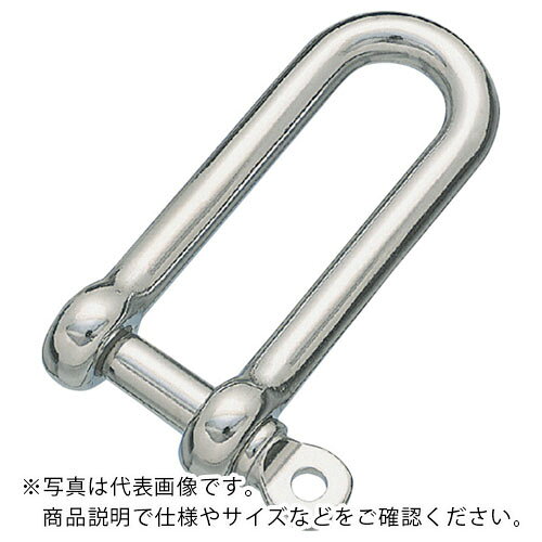 特長：シャックル部が長く用途が広がります。用途：チェーン・ワイヤ・ロープ等の連結や、端末の金具のジョイントに使用。仕様：ねじ径：W5/16使用荷重(kN)：2.45B(mm)：16D(mm)：8L(mm)：64d(mm)：16材質／仕上：ス...