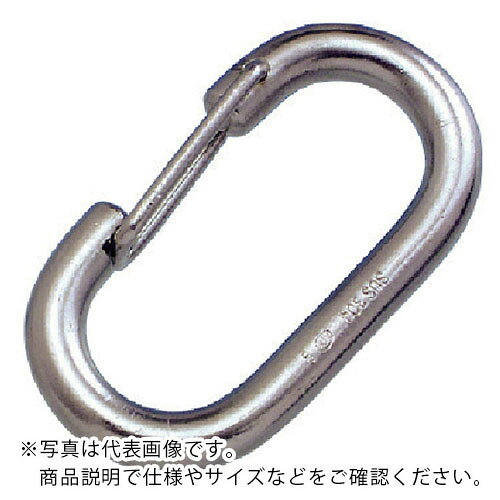 特長：シンプルな形状のフックです。用途：チェーン・ワイヤ・ロープなどの連結や、端末の金具のジョイントに使用します。仕様：使用荷重(kN)：0.05D(mm)：3L(mm)：22S(mm)：6W(mm)：8R(mm)：2.5材質／仕上：材質：...