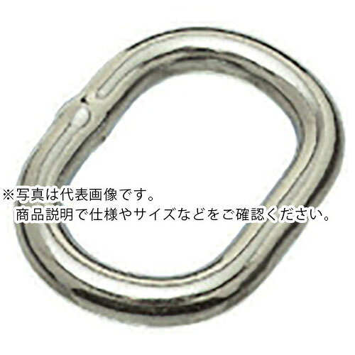 特長：同じ線径の丸リングと比較して使用荷重が約2倍程度UPします。接続部は溶接していますので、丈夫です。用途：チェーン・ロープなどの連結金具・吊り金具として。仕様：使用荷重(kN)：19.60D(mm)：22W(mm)：66P(mm)：11...