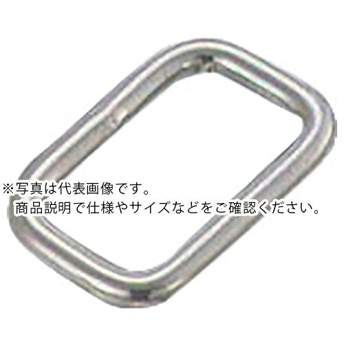 特長：接続部は溶接していますので丈夫です。用途：ゴム・繊維などの幅のあるベルトを使用できます。かばんや衣類などの金具として。仕様：使用荷重(kN)：0.59D(mm)：5A(mm)：26B(mm)：15材質／仕上：材質：ステンレス(SUS3...