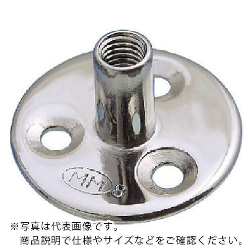 特長：3点止めで壁面等に止められるナットです。用途：壁面・床面・柱等に設置し、ボルトをねじ込む事ができます。仕様：A(mm)：40ねじ径：M10d(mm)：5.2B2(mm)：24T(mm)：2.5H(mm)：22使用荷重(kN)：0.78...