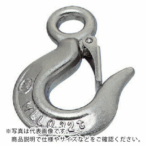 特長：ステンレス製でサビにくいフックです。用途：ワイヤロープなどの端末金具として荷物の吊り上げ作業などに。仕様：使用荷重(kN)：19.60H(mm)：146L(mm)：35S(mm)：27D(mm)：16E(mm)：25材質／仕上：材質：...