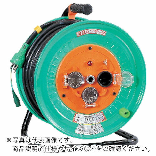 特長：防雨・防塵構造のため、屋外作業に最適です。極太電線で電圧ドロップ減少アース付なので安全用途：各種屋外工事。屋外照明などの電源コードに。仕様：電線仕様長さ(m)：30電線仕様芯数(C)：3定格電流(A)：7コンセント仕様定格：キャップ付...