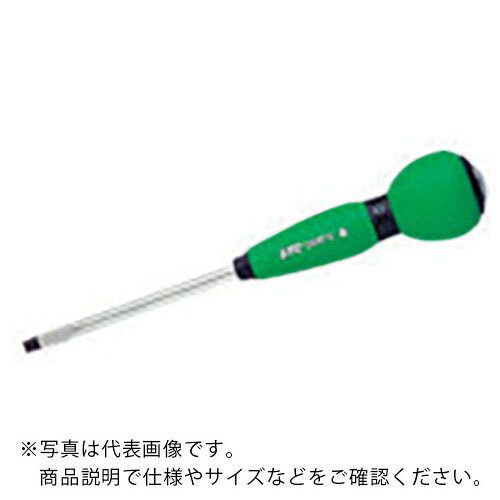 特長：押し回しに適したラウンド形状のグリップで手のひらが痛くなりません。グリップは軽く、ベトつき感がない環境にやさしい素材（エストラマ）を採用しています。用途：汎用工具仕様：刃先：［［−］］6全長(mm)：265軸長(mm)：150グリップ...