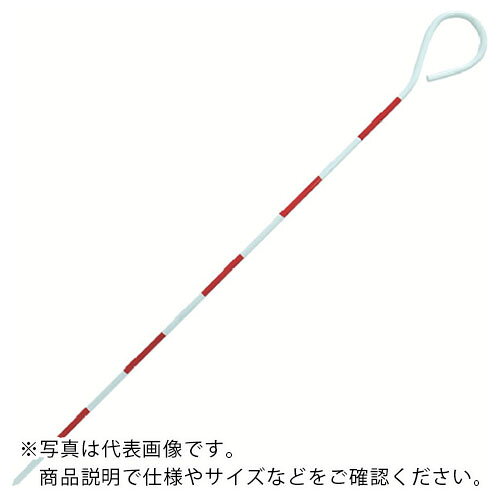 特長：焼付塗装の為、色落ちしにくくなっています。用途：測点に立てて位置あるいは方向を示すために。仕様：ポール外径(mm)：6長さ(mm)：500材質／仕上：本体：スチール製注意：先端はとがっていますので取り扱いには十分注意して下さい。