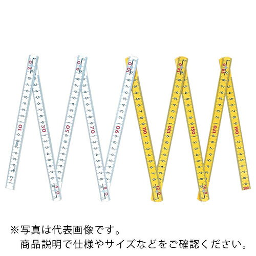 特長：1m毎に色を変え、長さがわかりやすい仕様になっています。軽くてサビない電気を通しにくいグラスファイバー製です。90°180°でカチッと止まります。携帯に便利な折りたたみ式です。水に強いので目盛が消えません。仕様：幅(mm)：15厚さ(...