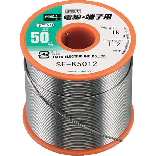 特長：エンジニアの厳しい要求に応える高純度リール巻きはんだです。仕様：線径(mm)：φ1.2リール巻き鉛入りはんだ(ヤニ入り)スズ(%)：50　●代表画像について 商品によっては、代表画像を使用している場合がございます。 商品のカラー、サイ...