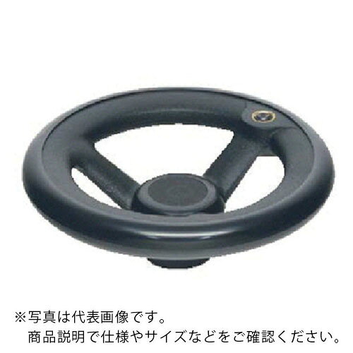 特長：軸穴・押しねじ穴2ヶ所（軸穴径：19mm）加工品です。仕様：ハンドル高さ(mm)：54ハンドル　丸リム型エンプラハンドル車(加工付)　●代表画像について 商品によっては、代表画像を使用している場合がございます。 商品のカラー、サイズな...