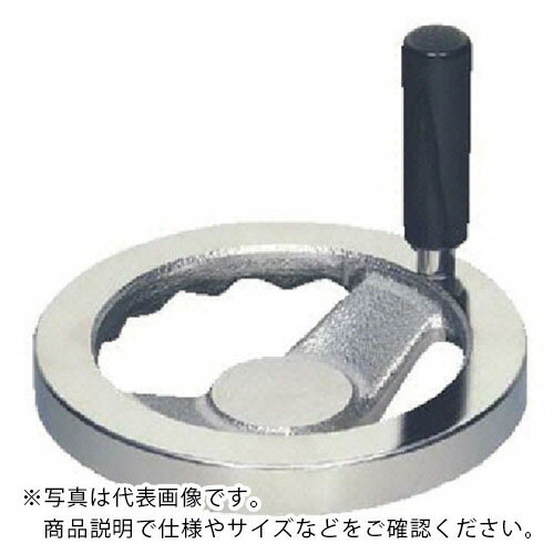 特長：軸穴（軸穴径：16mm）加工品です。指かけ付きリム形状です。仕様：ハンドル径(mm)：125ボス径(mm)：35材質／仕上：ハンドル車：FC材 クロムメッキ握り：ポリアミド ブラック　●代表画像について 商品によっては、代表画像を使用...